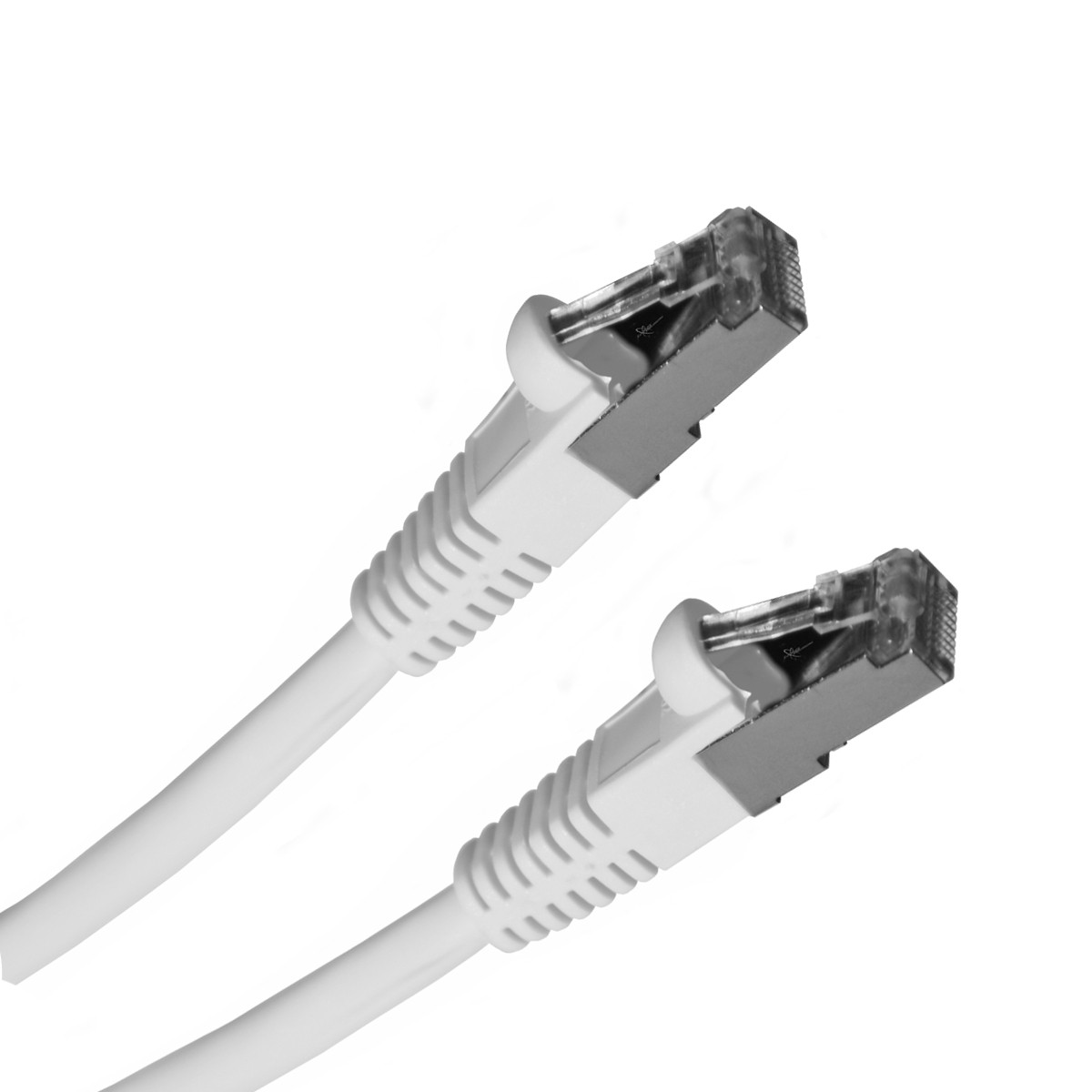 CAT6 Shielded - 2 Foot White STP Cable with snagless boots