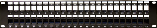 48 Port 2U Blank Patch Panel W/ Cable Manager