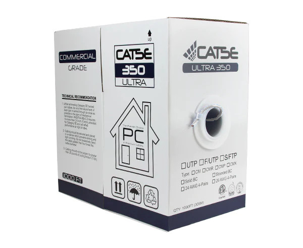 Bulk Stranded Shielded Cat5e Ethernet Cable - White