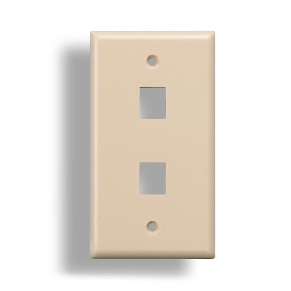 Single Keystone Face Plate, Double Hole, Beige
