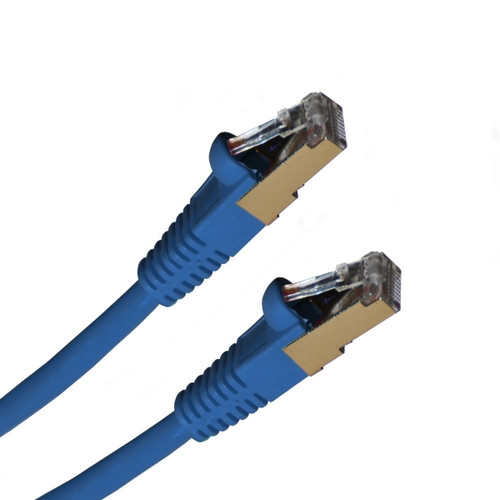 Shielded CAT6 - 10 Foot Blue STP Cable with snagless boots