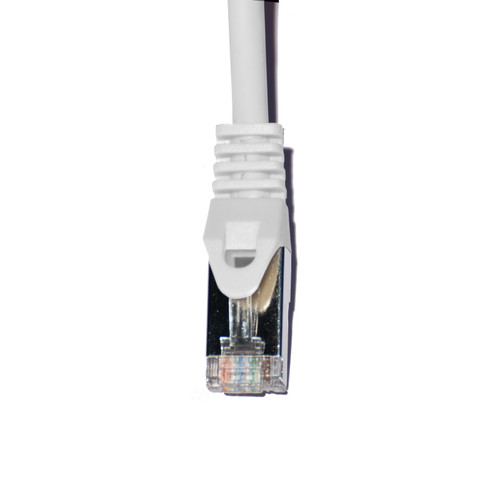 CAT5e Shielded Cable - 1 Foot White Shielded STP Cat5e Cable
