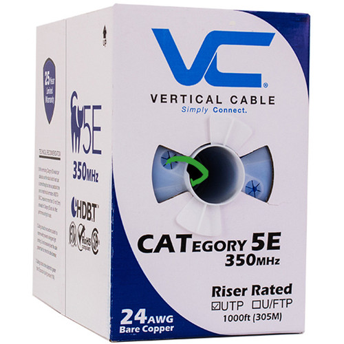 Cat 5e 1000ft Bulk Solid Green Cat5 Cable