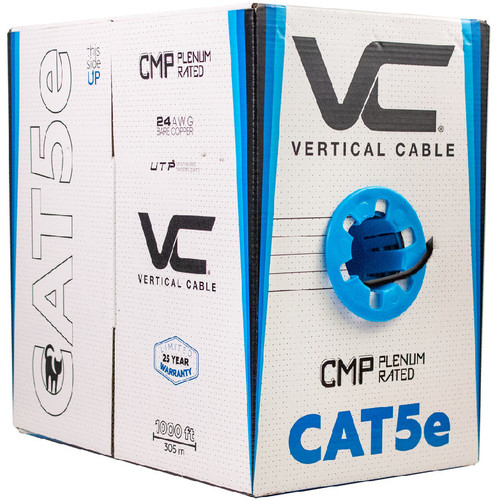 Cat5e Plenum rated cable - Bulk Black Pull Box