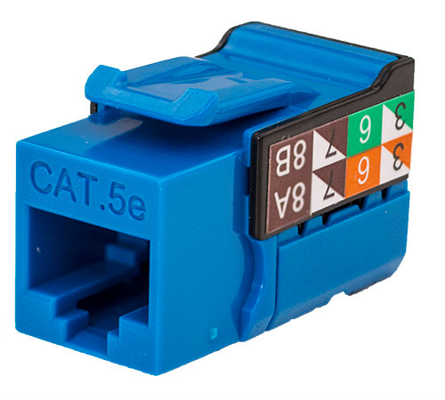 CAT5E Keystone Jack Connector - Color: Blue