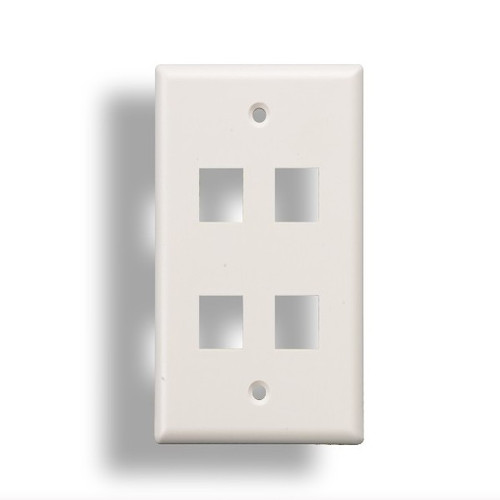 Quad Hole Keystone Face Plate | Cables For Less