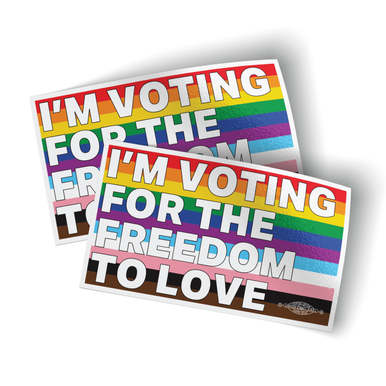 Freedom To Love (3.5" x 2" Vinyl Sticker -- Pack of Two!) - Democratic ...