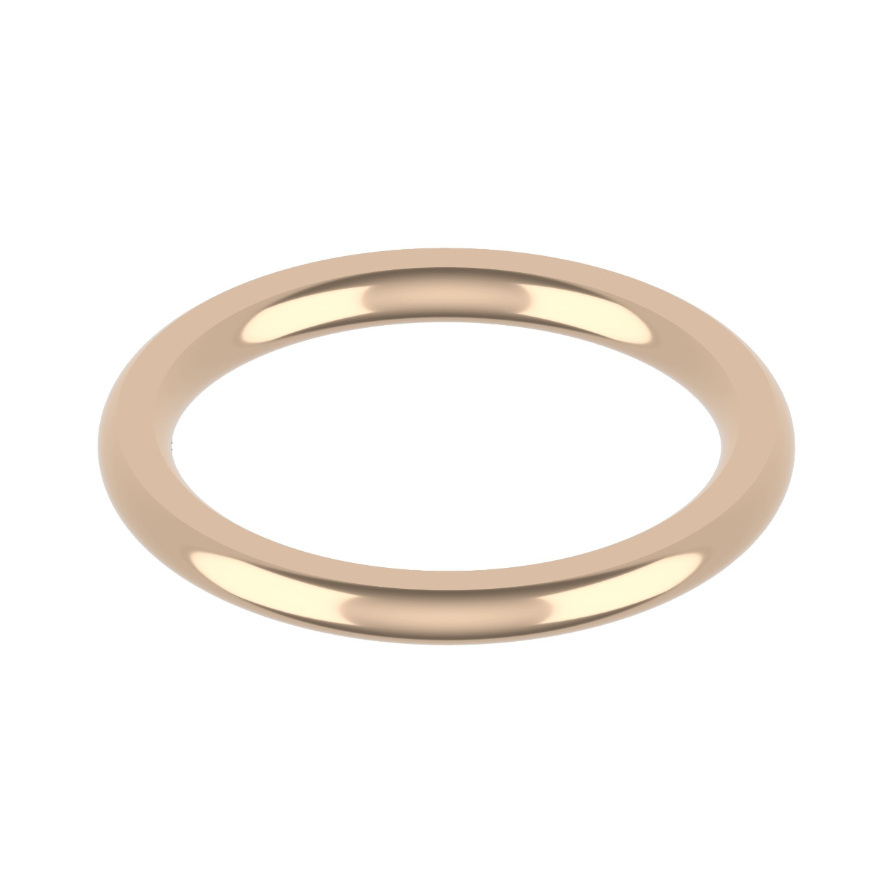 9ct Rose Gold 2mm Court Wedding Band - Christopher Diggle Jewellers