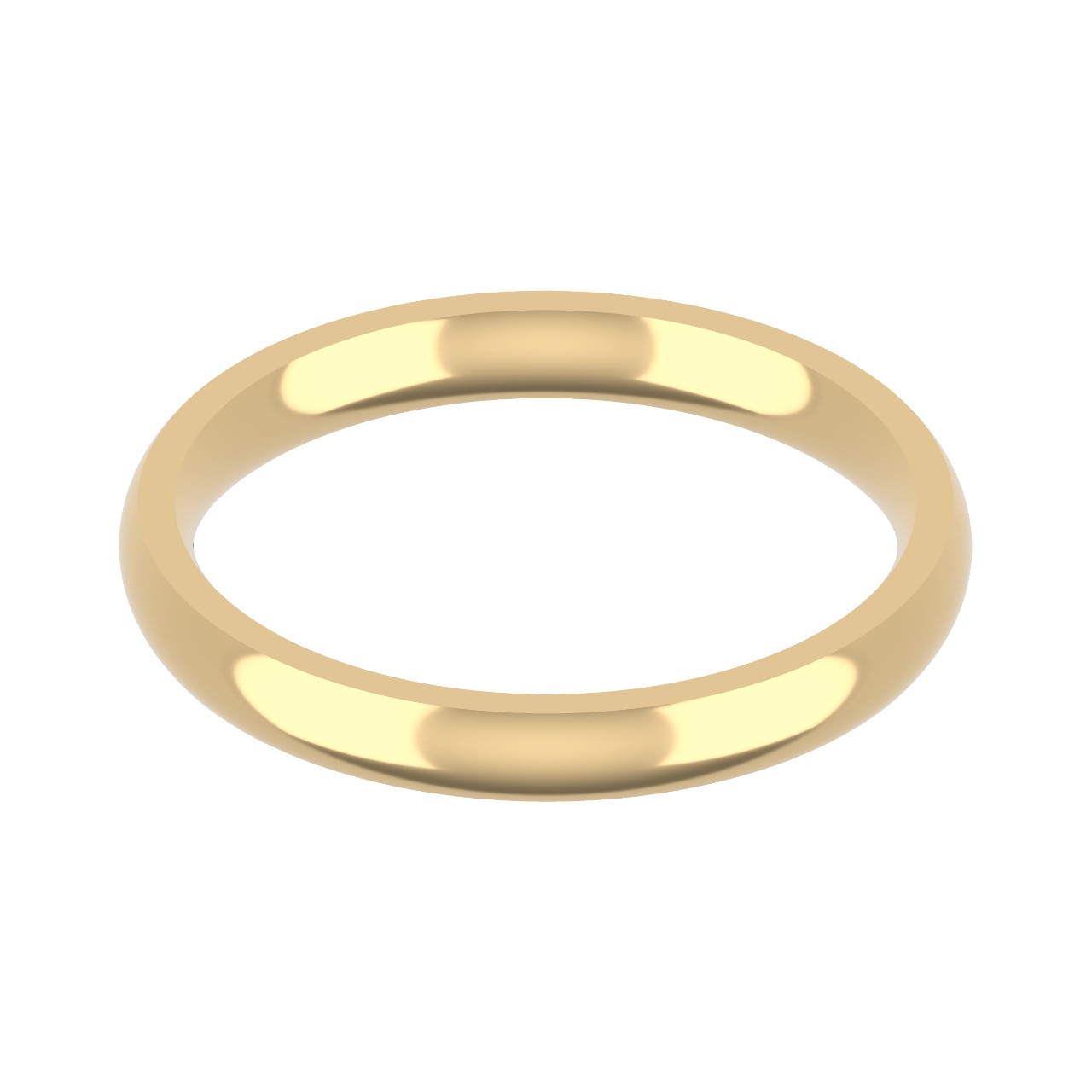 18ct Yellow Gold 2.5mm Court Wedding Band - Christopher Diggle Jewellers
