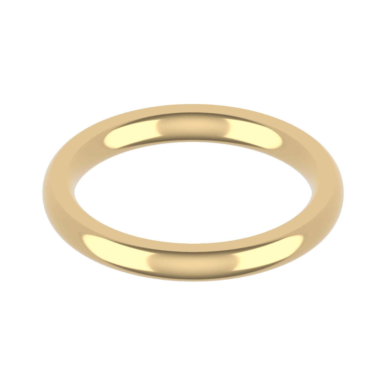 18ct Yellow Gold 2.5mm Court Wedding Band - Christopher Diggle Jewellers