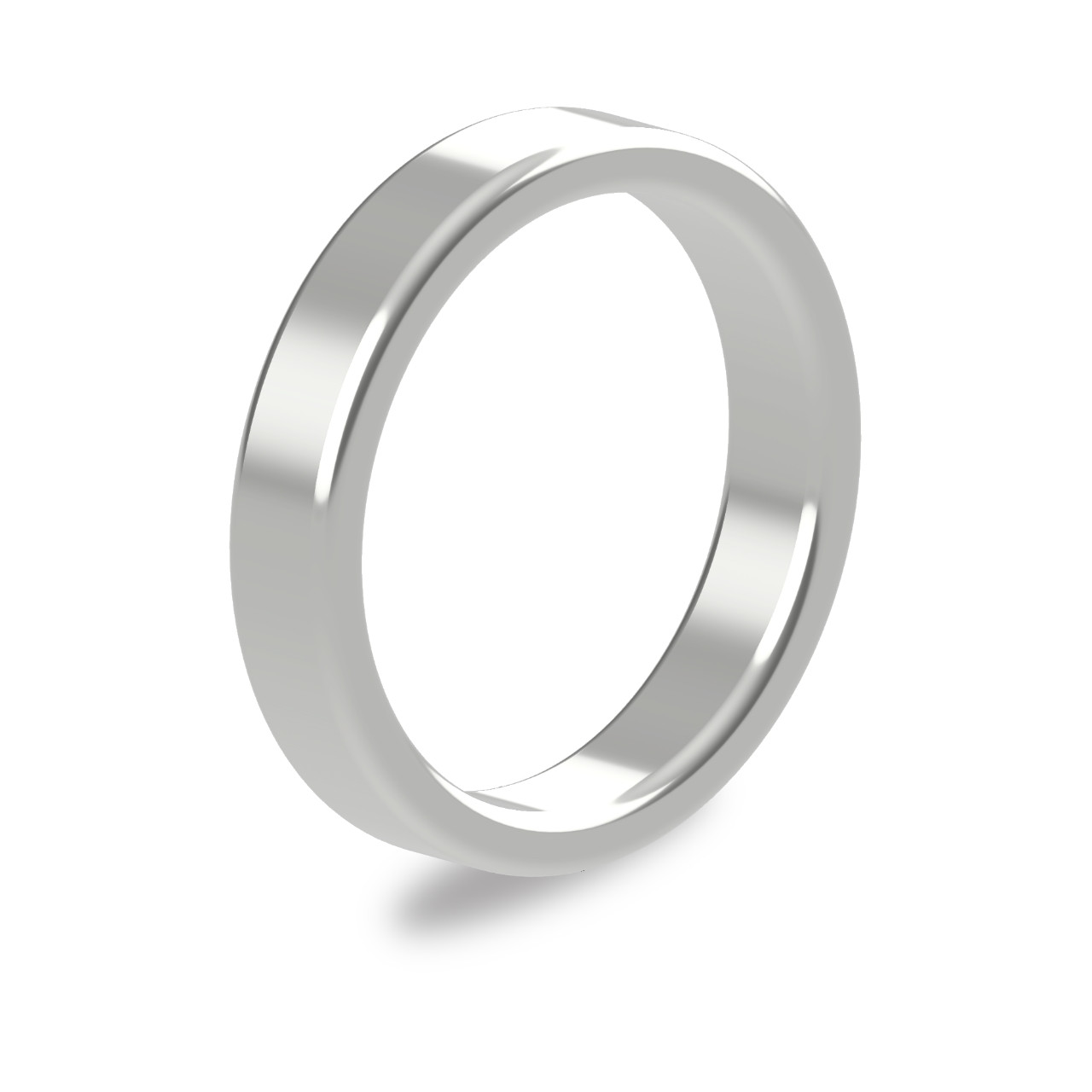 Platinum 4mm Rounded Flat Wedding Band - Christopher Diggle Jewellers