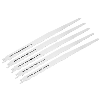Reciprocating Saw Blade for Wood & Nails 300mm 6tpi - Pack of 5 Sealey ...