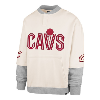 Cream Layered CAVS Snap Crewneck | Center Court, the official Cavs Team ...