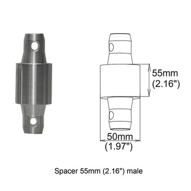 ProX XT-SPMM55 Spacer 55mm Male Coupler | USATRUSS