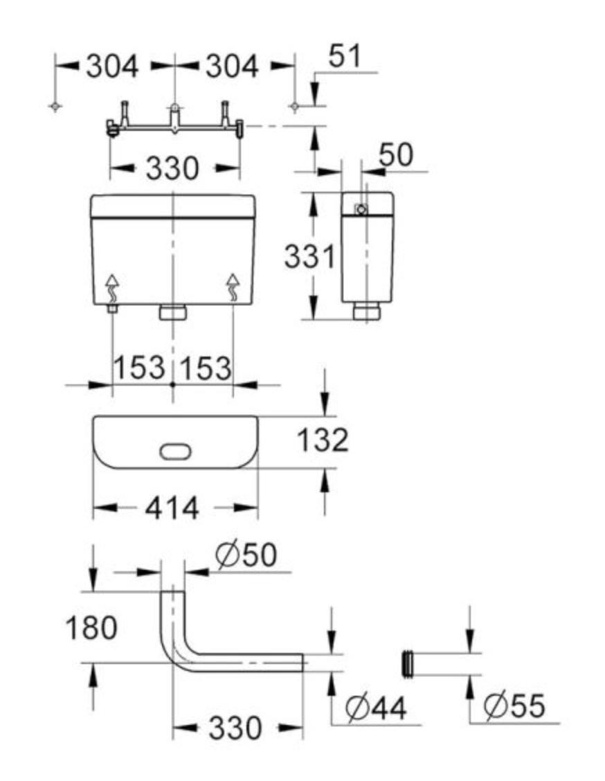 Grohe Adagio Concealed Toilet Cistern 37945SH0 – 6 Litre Single Flush ...