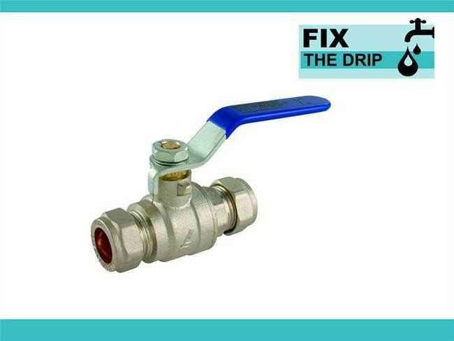 Ftd 54Mm Approved Compression Lever Ball Valve Blue Full Bore - FixTheBog