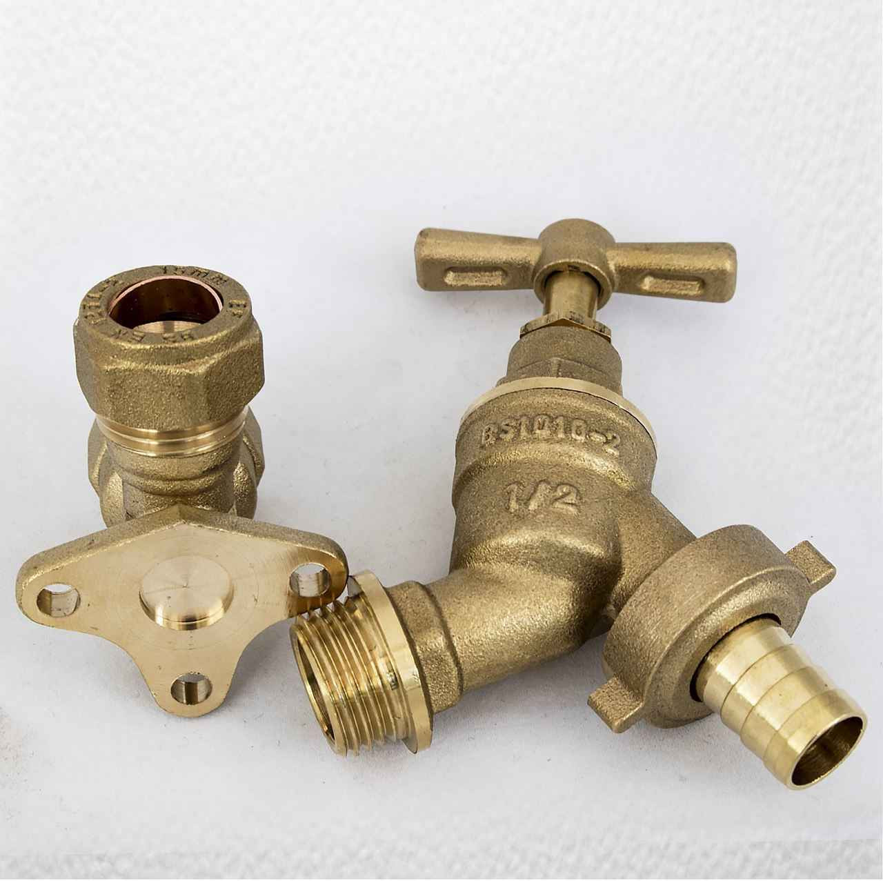 1/2 inch Bip Tap with Brass Wall Plate FixTheBog - FixTheBog
