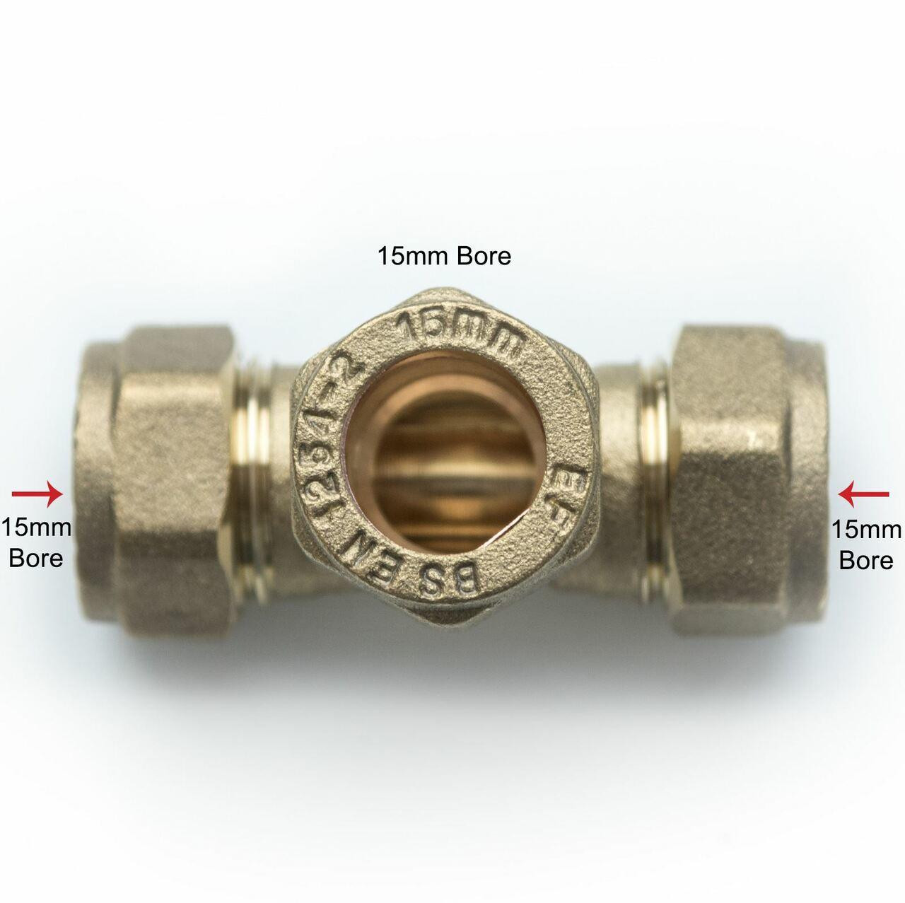 15mm BRASS Equal Compression Tee fitting