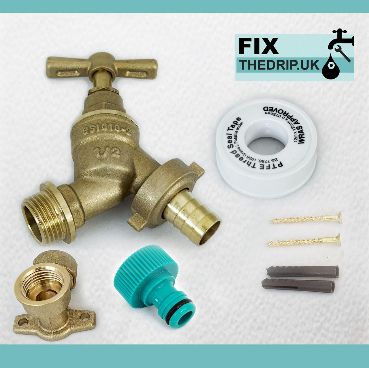 Outside Tap Kit With Back Plate Elbow and Accessories DCV - FixTheBog