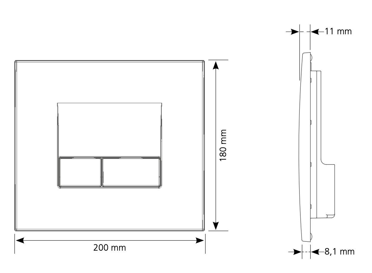 Siamp Flush Plate Smarty Flush Plate Matt Chrome 31191110 - FixTheBog
