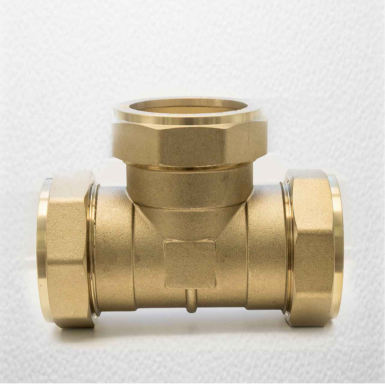 Trade Pack 2 X Ftd 54Mm Brass Equal Compression Tee Fitting - FixTheBog