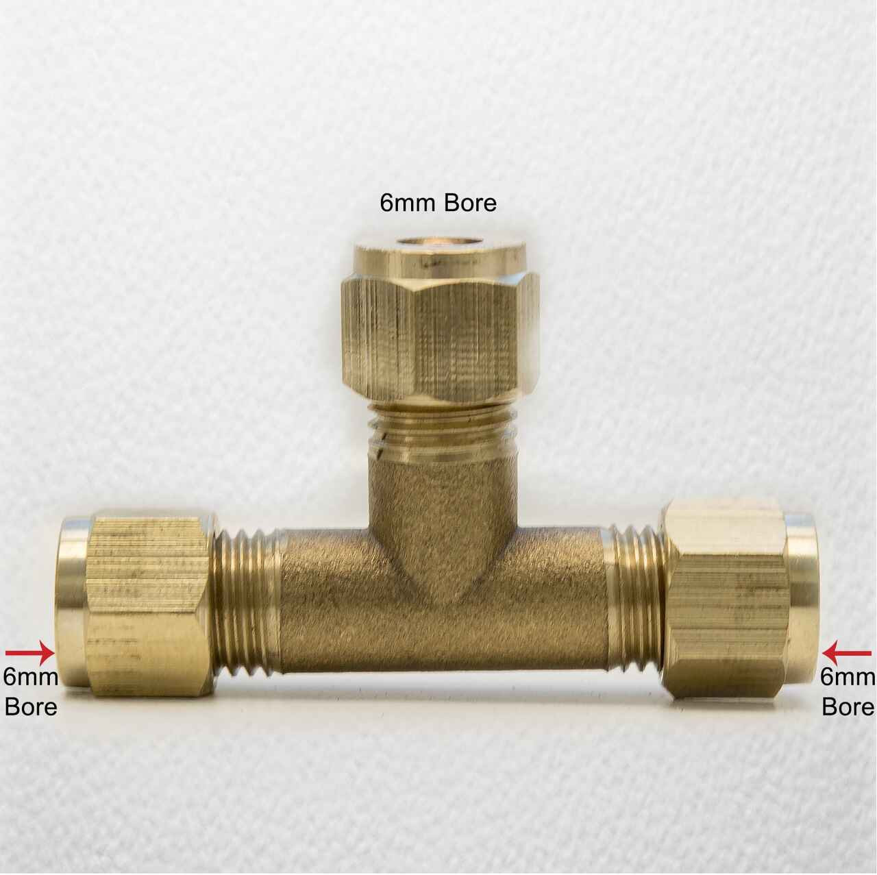 Ftd 6Mm Brass Equal Compression Tee Fitting - FixTheBog