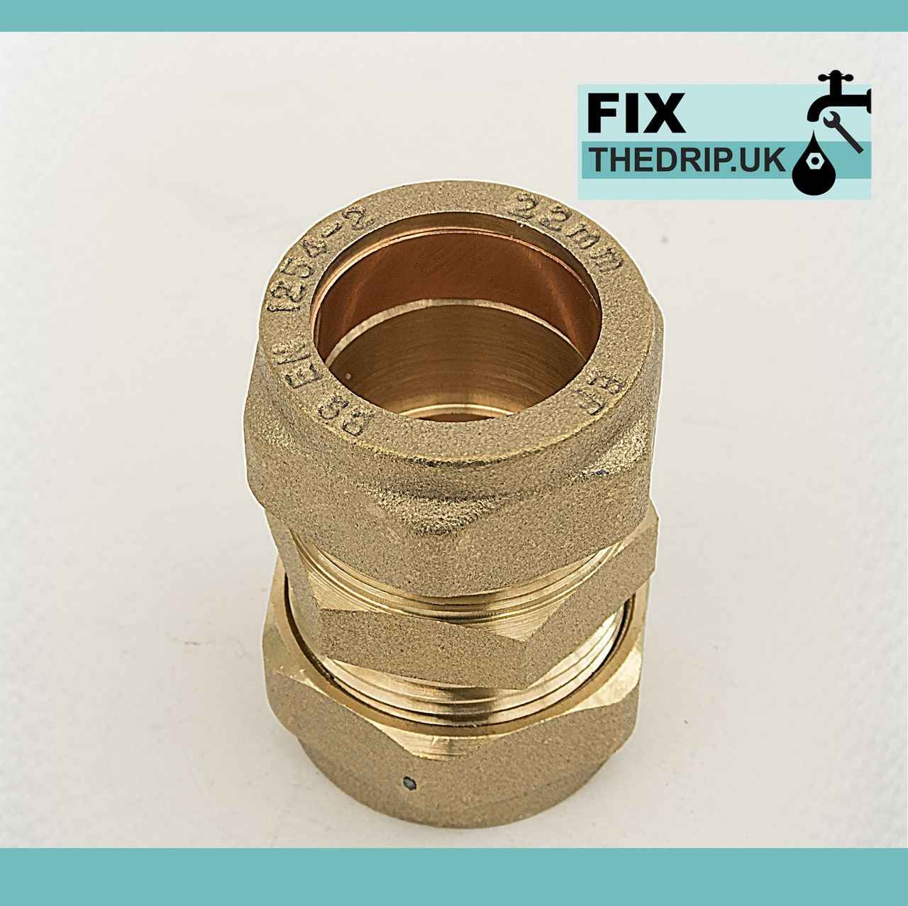Ftd 22Mm Brass Compression Coupling Fitting - FixTheBog