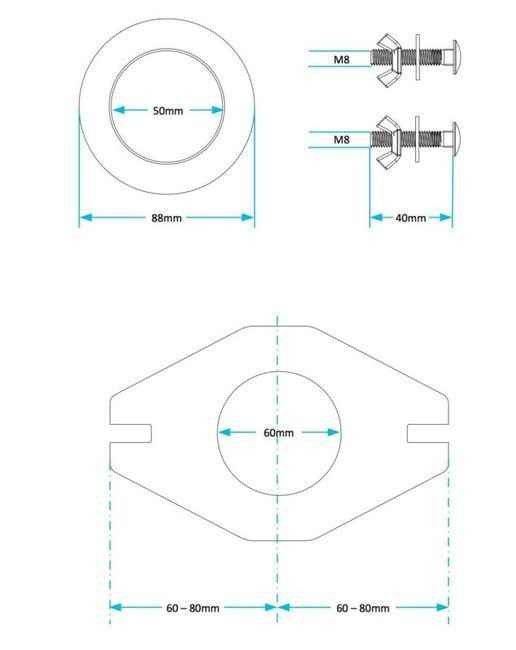 Close Couple Kit 2 Inch Flat Plate - FixTheBog
