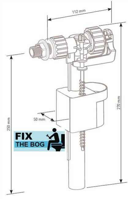 SIAMP 95L Compact 1/2 inch Side Entry Plastic inlet Float Valve