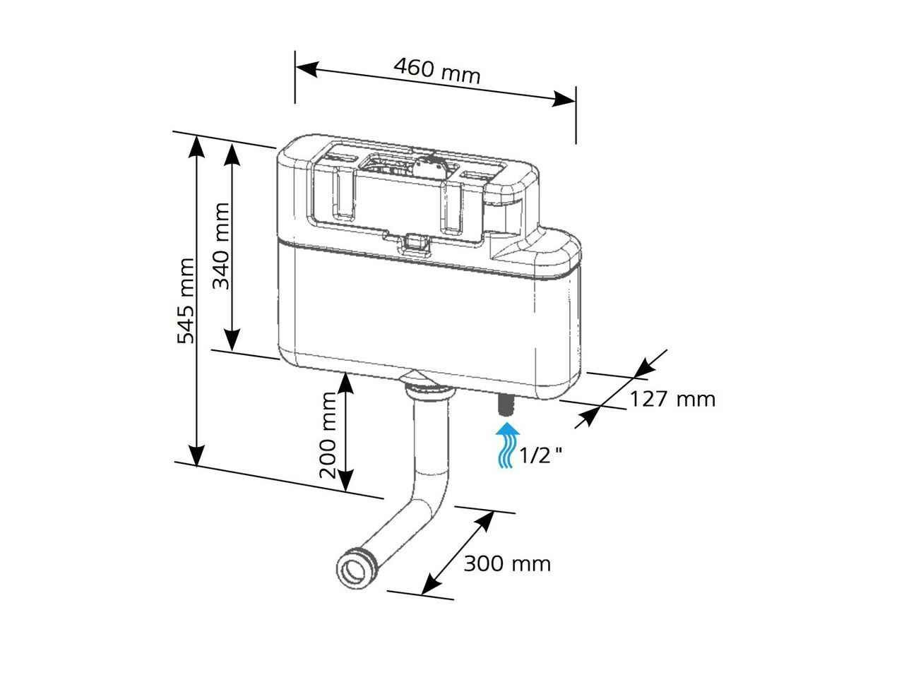Siamp Built Concealed Bottom Inlet Wall Cistern 31014710