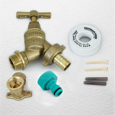 Outside Tap Kit With Back Plate Elbow and Accessories DCV - FixTheBog