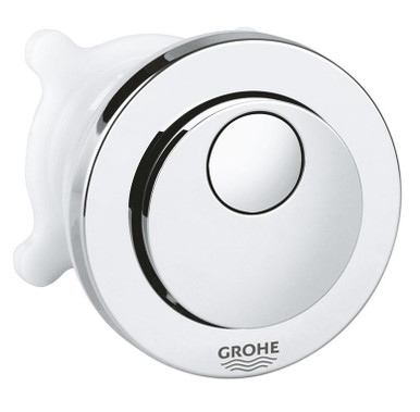 Grohe 39056 Round Dual Flush Push Button with StarLight Chrome Finish ...