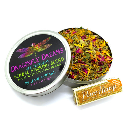 Dragonfly Dreams Herbal Smoking Blend- 1 oz. tin - Jade and Pearl