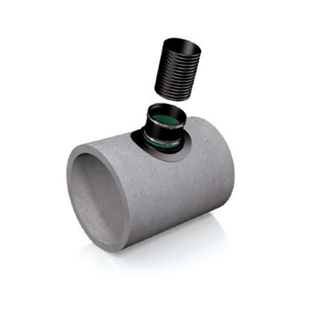 150mm (DN) Mission Rubber TWISTEE Sewer Saddle w/Twinwall Adaptor - JDP