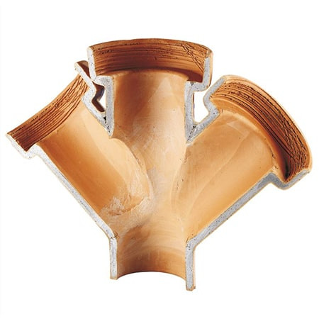 Naylor Clay Oblique Breeches Socketed Channel Junction - JDP