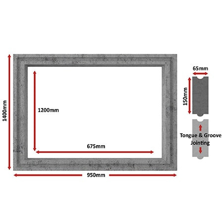 1200 x 750 x 150mm Rectangular Inspection Chamber - JDP