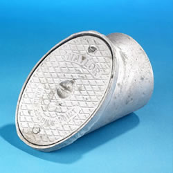 160mm Oval Sealed Aluminium Rodding Eye - JDP