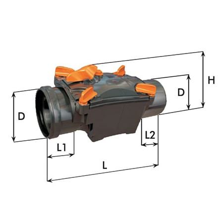 Mission Rubber DN150 Double Flap Inline NRV - JDP