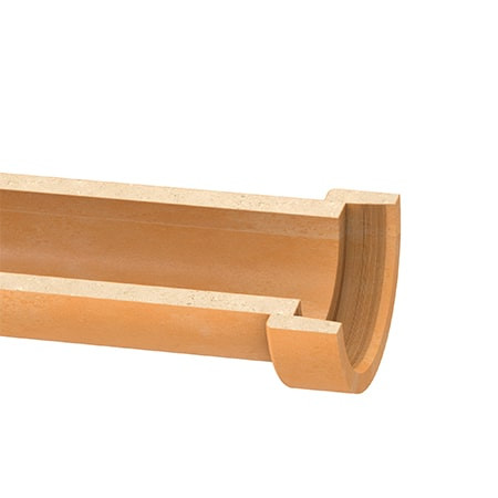 300mm Densleeve Socketed Clay Channel Pipe 1m - JDP