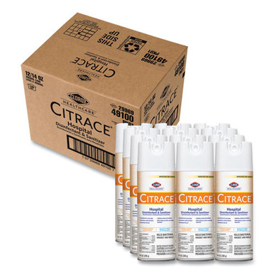 Citrace Hospital Disinfectant And Sanitizer, Citrus, 14 Oz Aerosol ...