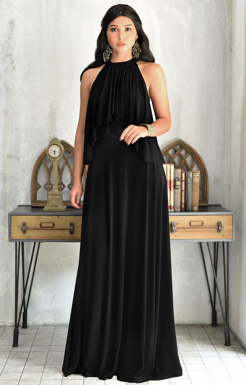 Long Flowy Formal Cocktail Evening Maxi Dress Gown - NT361 - KOH KOH ...