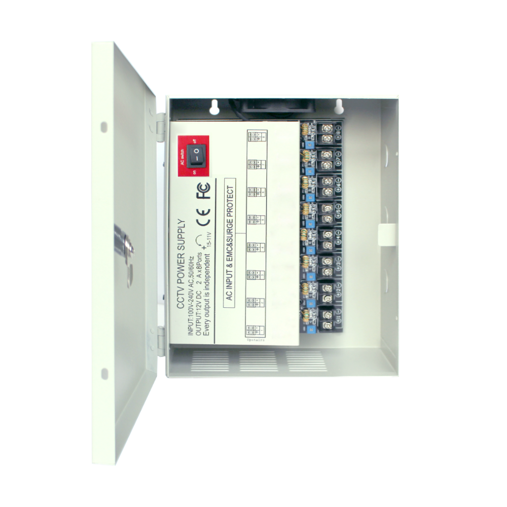 4K/8MP 8-Ch 13A Power Supply Box UL - Alpha Intercom | Your Security ...