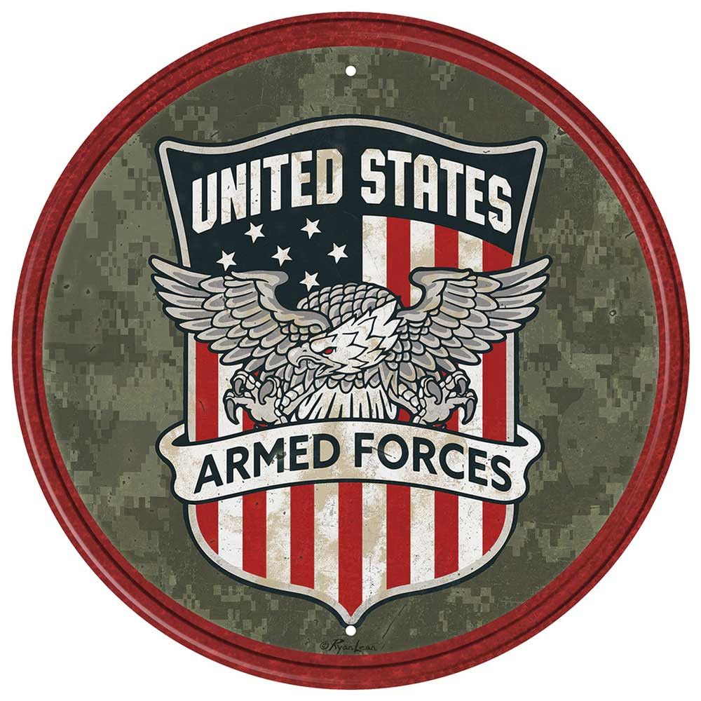 United States Armed Forces Metal Sign | Military Issue Collectibles