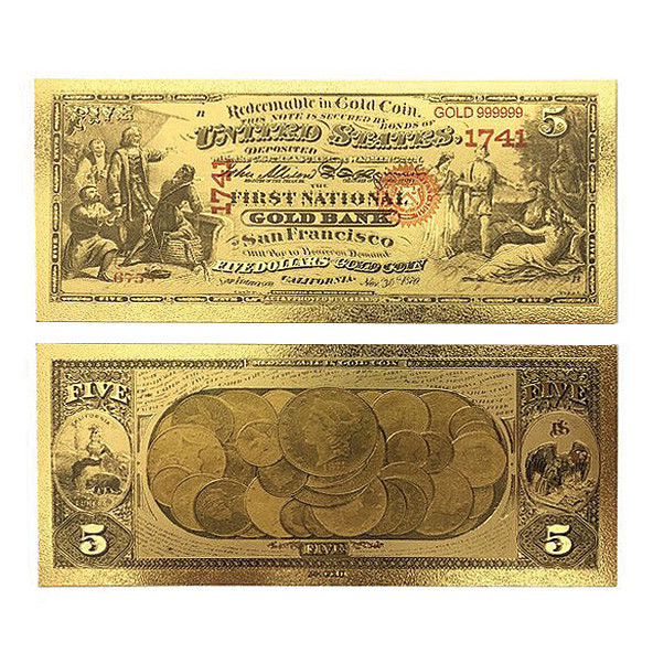 1870 $5 Gold Bank Gold Foil Note | Military Issue - The #1 Source For ...