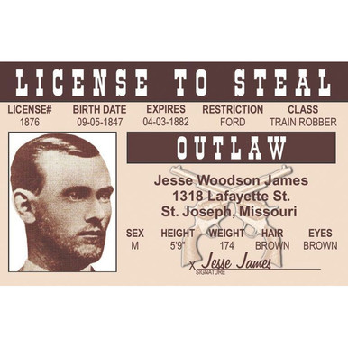 Jesse James Laminated ID Card | Military Issue - The #1 Source For High ...