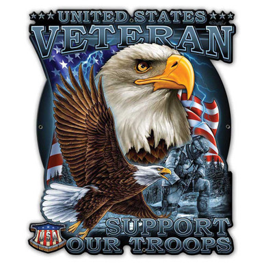 United States Veteran - Support our Troops Metal Sign | Military Issue ...