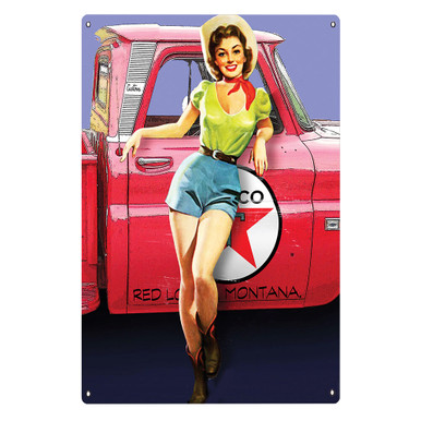 Texaco Pin Up Metal Sign RVG1046 | Military Issue Collectibles