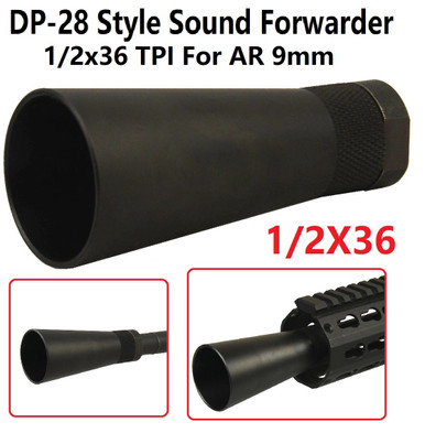 DP 28 Style 1/2-36 TPI Sound Forwarder Muzzle Brake for 9 mm, All Steel ...