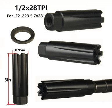 Muzzle Brake 1/2x28 TPI Linear Compensator for .223 556 .22LR With Washer