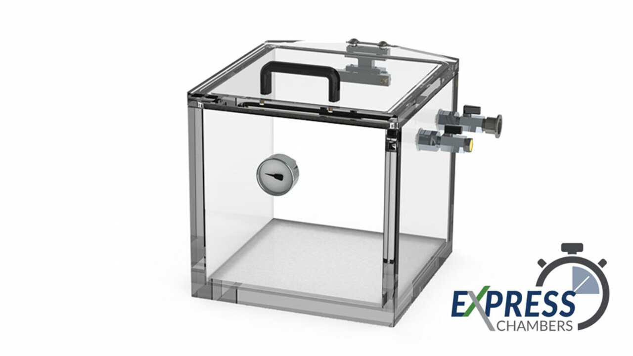12" Cube Clear (CC) Hinged Top-Load Vacuum Chamber - LACO Technologies